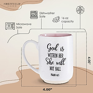 SHEFFIELD HOME Religious Coffee Mugs - Stoneware Motivational Bible Coffee Mugs For Women - Inspirational Mugs And Cups, Mugs For Tea, Latte, And Hot Chocolate - 17oz