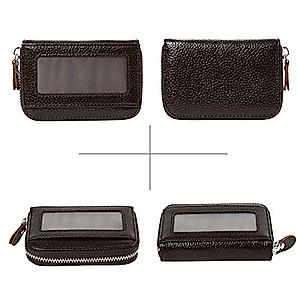 Women's RFID Blocking 12 Slots Credit Card Holder Leather Accordion Wallet,coffee