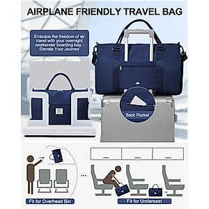 Gym Bag Womens Mens with Shoes Compartment and Wet Pocket Travel Duffel Bag for Women for Plane Sport Gym Tote Bags Swimming Yoga Waterproof Weekend Overnight Bag Carry on Bag Hospital Holdalls