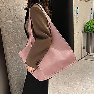 2022 oversized womens handbag pu soft leather shoulder tote extra big travel Hobo large capacity Satchel (pink)