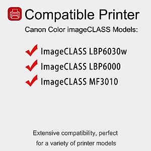 5 Pack CRG 125 3484B001AA Black Toner Cartridge: Compatible Replacement for Canon ImageCLASS LBP6030w, LBP6000, MF3010 Printer