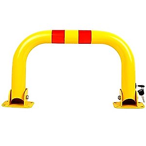 CAIMIAO Car Parking Space Lock Bollard U Shape Foldable Driveway Bollard Post Pole Garage Security Posts Upper Lock with Reflective Tape (Color : Black, Size : 33x80cm)