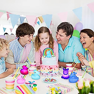 Light Up Unicorn Floating Bathtub Toys Animal Flashing Bath Toy Unicorn Glitter Water Toy for Kids Cake Decoration Bathroom Shower Games Swimming Pool Party Favors 6pcs Set