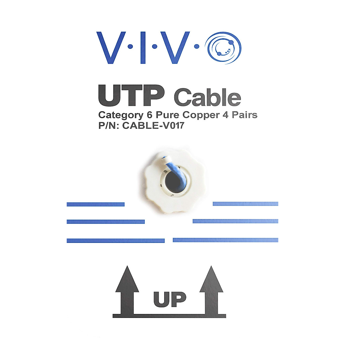 VIVO 500ft Bulk Cat6, Full Copper Ethernet Cable, 23 AWG, UTP Pull Box, Cat-6 Wire, Indoor, Network Installations, Blue, CABLE-V017