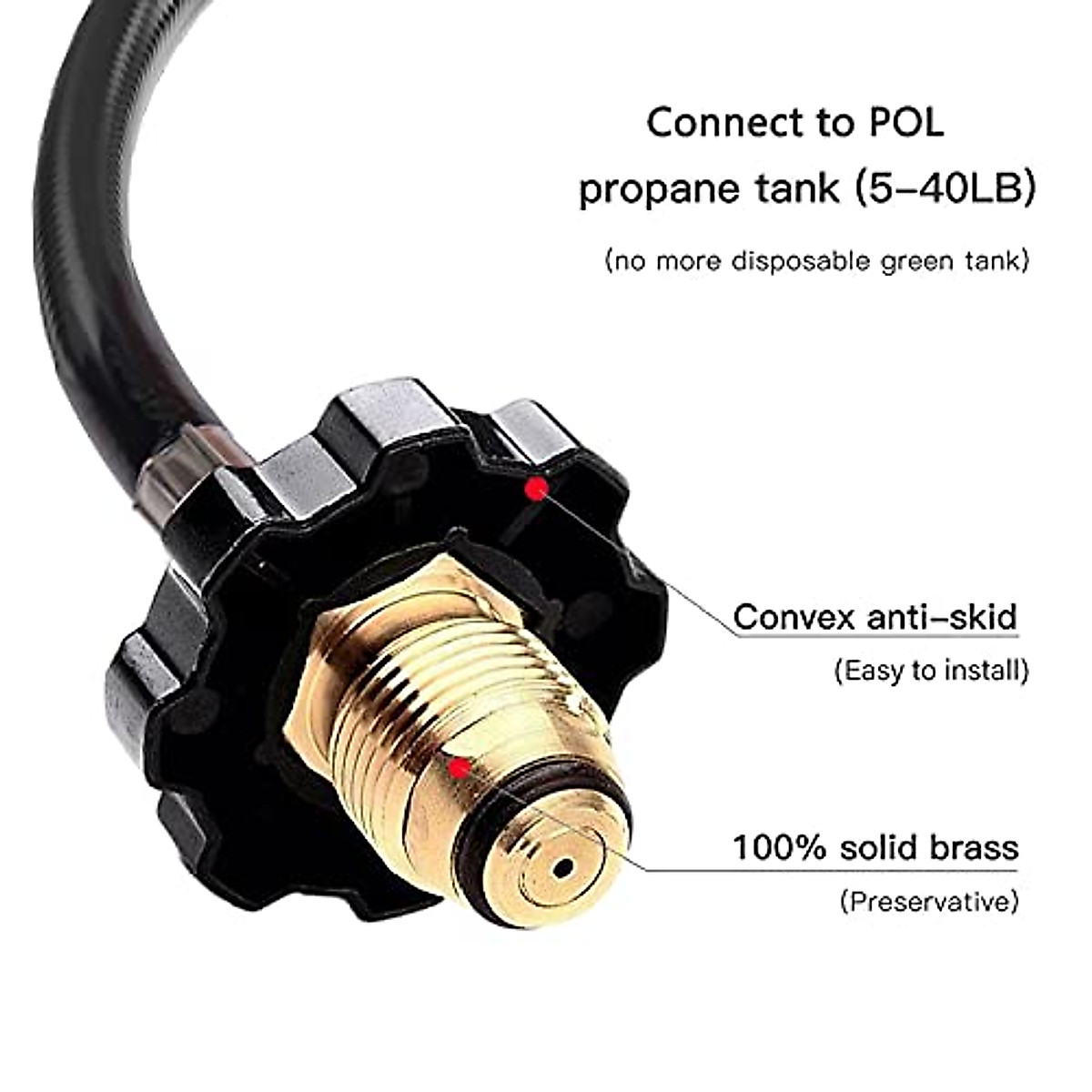 GCBSAEQ 5FT 1lb to 20lb Propane Hose Adapter POL Converts, Fit for Mr. Heater Buddy Heater, Blackstone Griddle, Coleman Stove