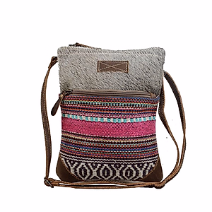 Myra Bag Simple Sober Small & Crossbody Bag Upcycled Cotton & Hair Leather S-2910