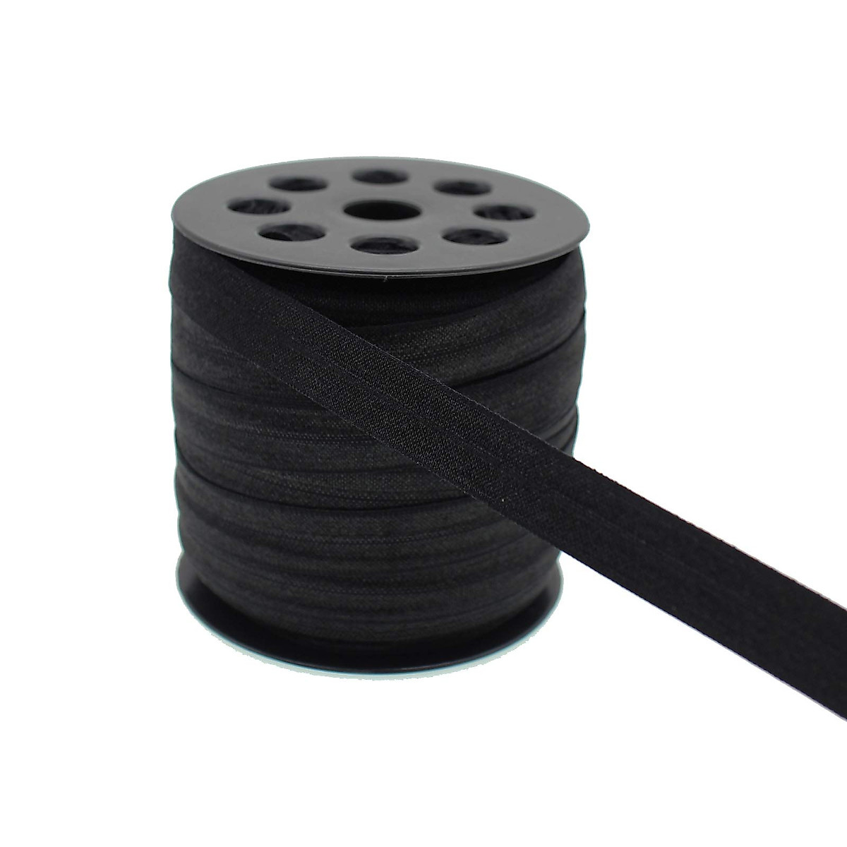 JESEP 40 Yards 5/8'' 1.5CM Fold Over Elastic (FOE)-Environmental Band #22 (Black)