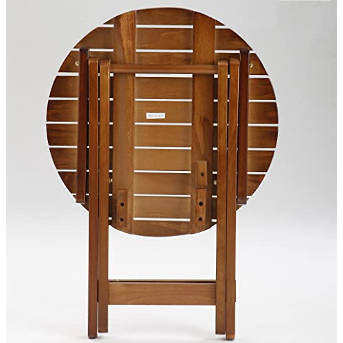 BplusZ Small Round Folding Side Table - Portable End Table for Outdoor Patio Use, Ideal as Coffee Table or Plant Stand, 19.1" D x 19.1" W x 19.85" H, Brown