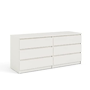 Tvilum 6 Drawer Double Dresser, White