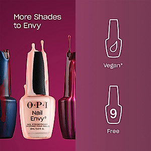 OPI Nail Envy, Nail Strengthening Treatment, Stronger Nails in 1 Week, Vegan Formula, Sheer Soft Nude Crème Finish, Double Nude-y, 0.5 fl oz