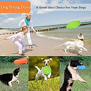 XIGOU Dog Flying Disc, 3 Pack Dog Flyer Dog Toy, Dog Soft Rubber Interactive Lightweight Flying Disc Dog Toy for Small Large Dogs - Floats in Water & Safe on Teeth, 7 inch.