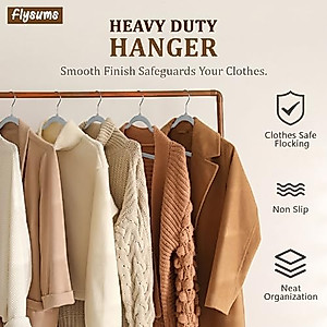 Premium Velvet Hangers 50 Pack, Heavy Duty Study Gray Hangers for Coats, Pants & Dress Clothes - Non Slip Clothes Hanger Set - Space Saving Felt Hangers for Clothing