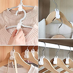 GRETD 50pcs Durable Mini Vertical Arrangement for Closet Heavy Duty Rack Holder Clothes Hanger Connector Hook (Color : White, Size : One size)