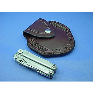 Custom Made Leather Sheath for The Wave Multi-Tool. Made Out of 10oz Leather Dyed Dark Brown. Right or Left Hand Side Sheath Only The Multitool is Not Included. Fits up to 1 3/4" Belt.