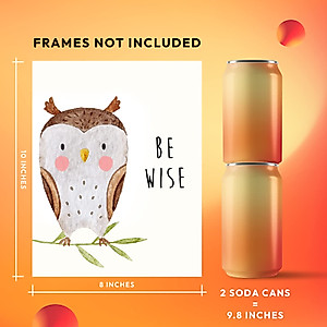 Set of 6 Baby Animal Nursery Wall Art Prints - Cute & Inspirational Decor for Baby Girls & Boys, Kids Room, Playroom, Nursery - High-Quality Unframed 8x10 Inch Posters - Woodland Animal Nursery Decor