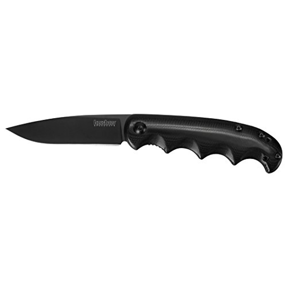 Kershaw AM-5 Pocket Knife (2340), 3.5 Inch Stainless Steel Blade with SpeedSafe Assisted Opening and Frame Lock, G10 Black Gripped Handle and Deep Carry Pocket Clip