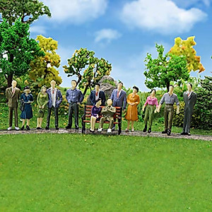 P50 Model Trains Architectural 1:50 O Scale Painted Figures O Gauge Sitting and Standing People for Miniature Scenes New (50PCS)