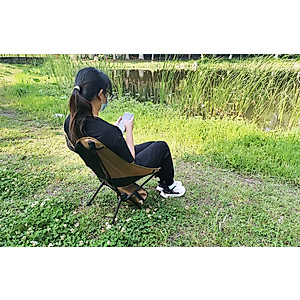 ALKISS Portable Outdoor Camping Chairs Compact Folding Chair Foldable Chair Lawn Chairs Backpack Beach Chairs for Adults Heavy Duty with Side Pockets Camp Chair Lightweight for Hiking Beach Fishing