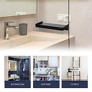 Cabilock Mobile Holder Stainless Steel Bathroom Shelf Stick-on Wall Shelf Small Wall Mounted Adhesive Shelf Phone Holder Shelf Small Wall Shelf Electronic Wipes