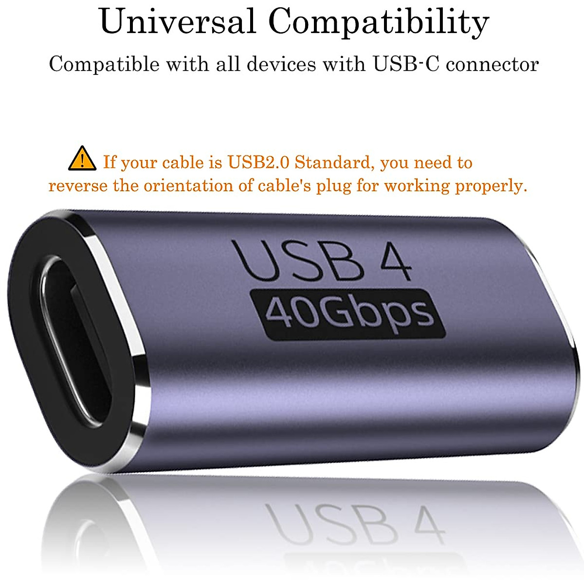 AuviPal USB C Coupler (2 Pack), USB Type C Female to Female Adapter Extender Compatible with Thunderbolt 4/3 Support up to 40Gbps Data Transfer, 100W Power Delivery and 8K@60Hz Video Pass Through