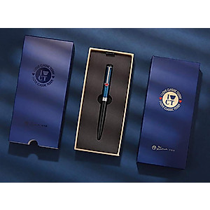 Lanxivi Picasso 921 British Gentleman Fountain Pen Blue Color, Iridium Extra Fine Nib Writing Gift Box Set