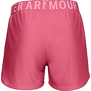 Under Armour Girls' Play Up Solid Workout Gym Shorts , Pink Lemonade (668)/Cerise , Youth Large