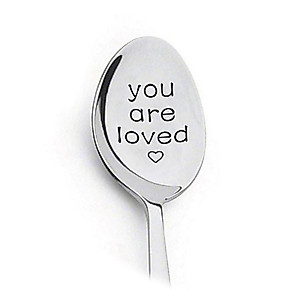 You Are Loved Gifts Spoon for Women Men Coffee Tea Gift for Grandma Husband Christmas Birthday Gifts for Mom Wife Romantic Gifts for Boyfriend Girlfriend Ice Cream Spoons