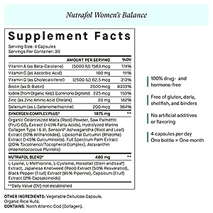 Nutrafol Women's Balance Hair Growth Supplement | Ages 45+ | Clinically Proven for Visibly Thicker Hair & Scalp Coverage | Dermatologist Recommended | 2 Refill Pouches | 2 Month Supply
