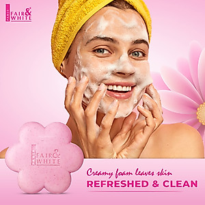 Fair & White So White Skin Brightening Soap - 200g / 7 oz - Exfoliating Soap, Helps to Reduce Blemishes on: Body, Knees, Underarms, Armpit