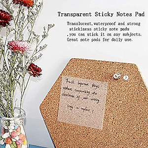 Transparent Sticky Notes Pad 3×3 Inches Strong Self-Stick Notes 10 Pads Waterproof Memo Pads 50 Sheets/Per Pad