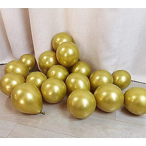 Metallic Gold Balloons for Party 100 pcs 5 inch Thick Latex Chrome balloons for Birthday Wedding Engagement Anniversary Christmas Festival Picnic or any Friends & Family Party Decorations
