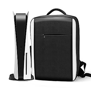 Gaming Console Backpack for , Nylon Fabric Shockproof Waterproof Travel Carrying Case, Travel Case for Headset and Game Accessories