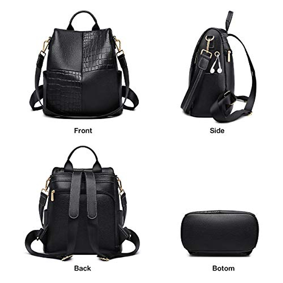 FOXLOVER Soft Genuine Leather Backpack Purse For Women Anti-theft Backpacks Versatile Shoulder Bag