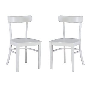 Linon Dayleen White Wooden Dining Chairs, Set of 2 Fully Assembled