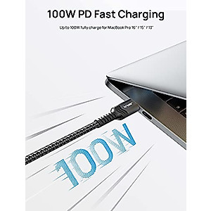 JSAUX USB4 Cable Supports 40Gbps Data Transfer/ 100W Charging/ 8K @30Hz, USB C to USB C Cable Compatible with MacBook Pro, Hub, USB-C Docking Station, and More