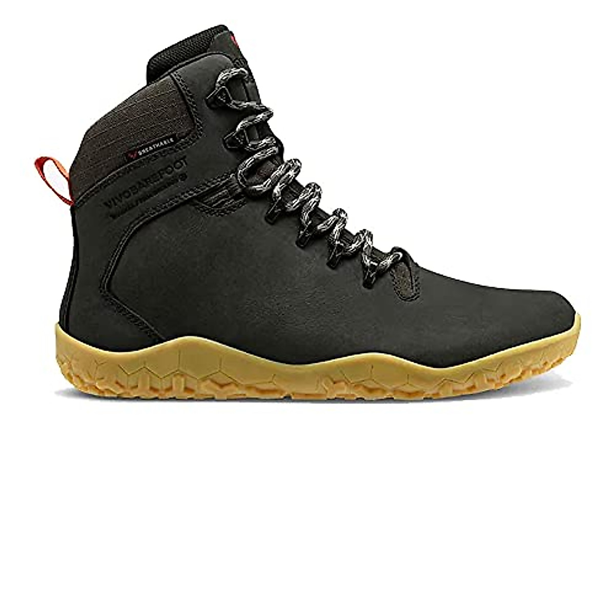 Vivobarefoot Tracker II FG, Mens Leather Waterproof Hiking Boot With Barefoot Firm Ground Sole and Thermal Protection