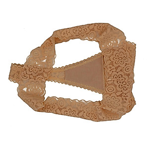 Yuamose Pack Of 10 Sexy Lace Women Thong Underwear Hollowed-Out T-Back Low Waist Sexy Cheeky Lingerie See-Through Panties Trim Plus Size