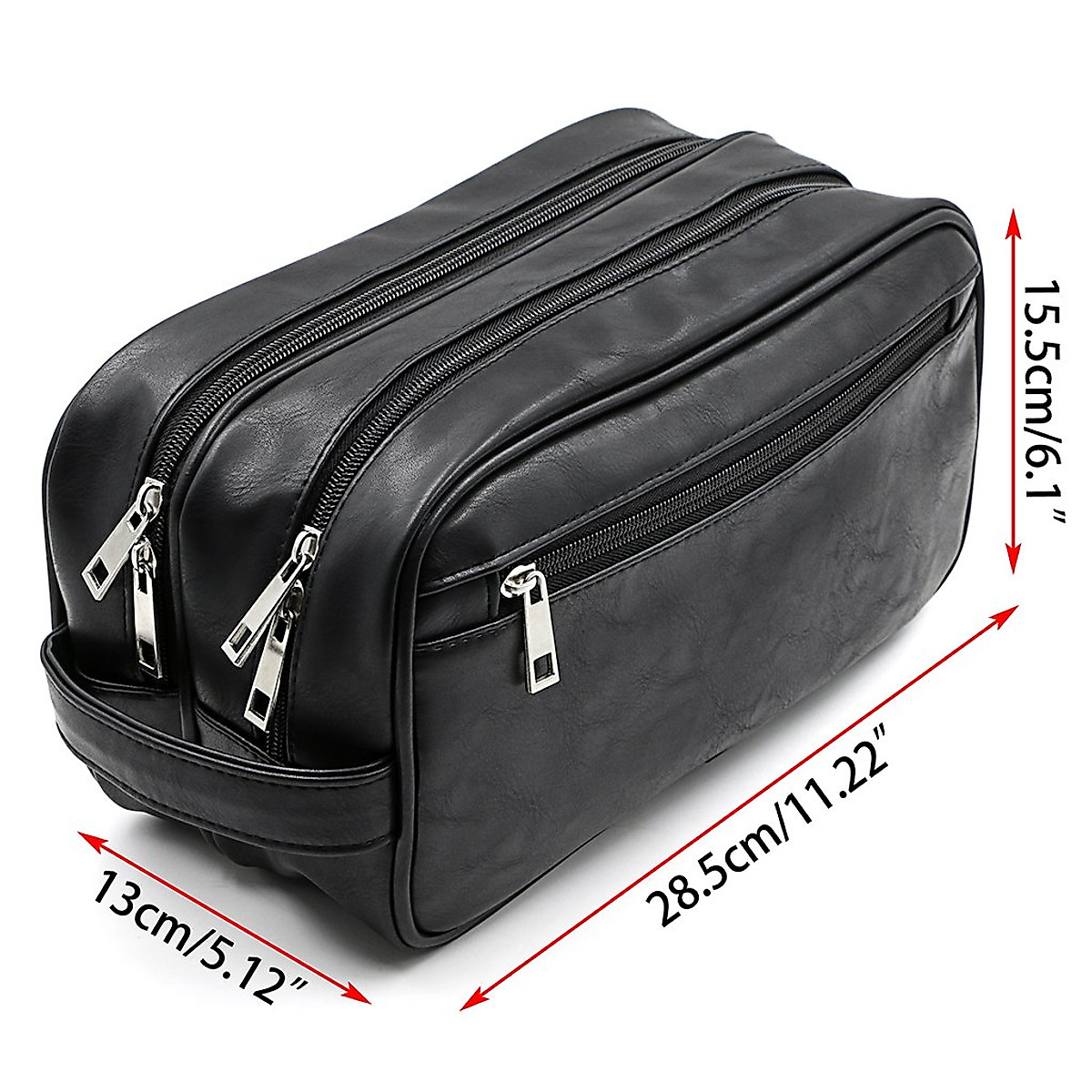 Sumnacon Toiletry Bags, Unisex PU Leather Waterproof Travel Toiletry Bag Organizer Perfect for Shaving Grooming Dopp Kit & Household Business Vacation, Cosmetic Bag with Portable Handle