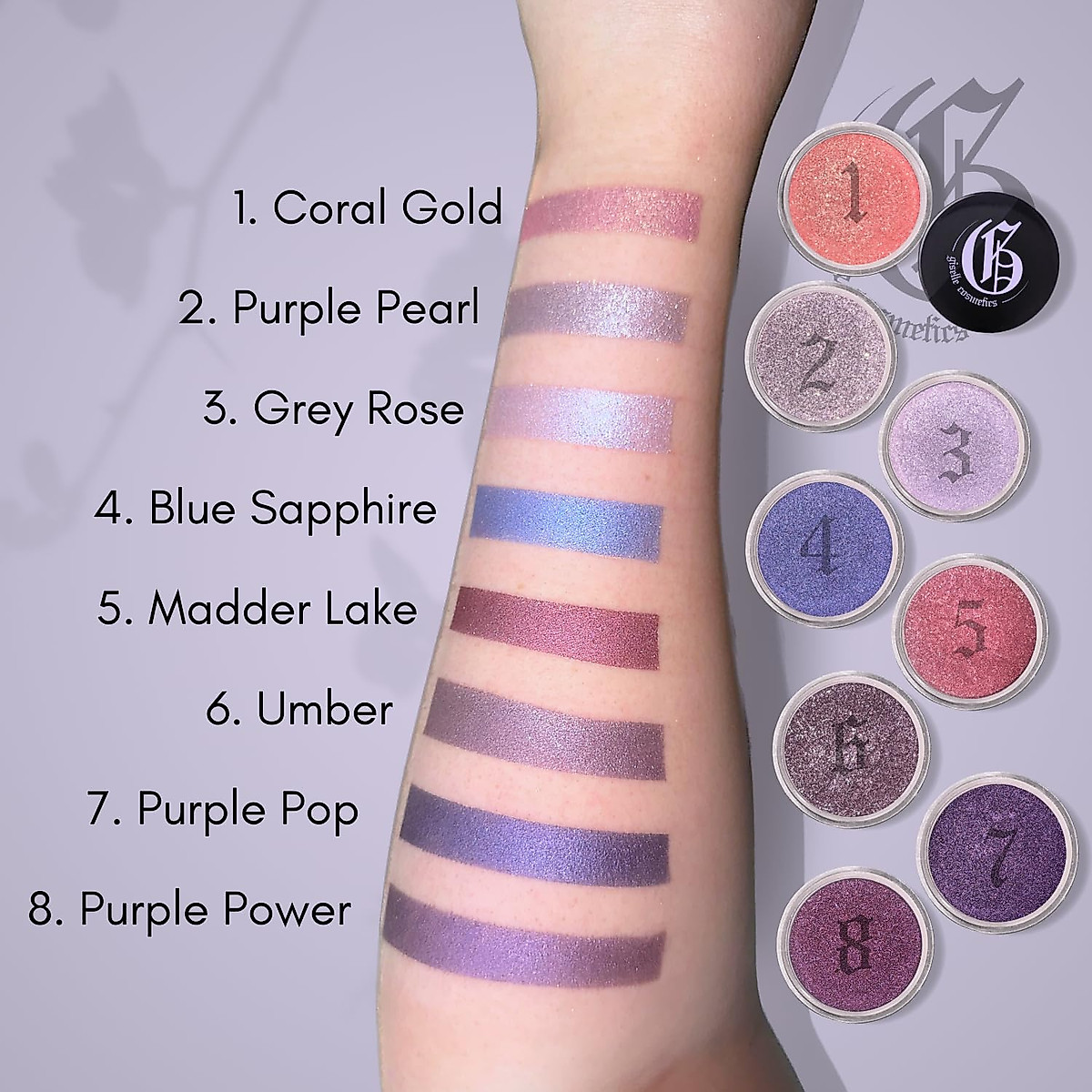 Giselle Cosmetics Coral Gold Loose Mineral Eye Shadow - Organic, Talc-Free, Shimmer & Glitter Eye Makeup - Sparkly, Iridescent, Eyeshadow Palette - Coral Single