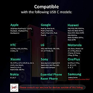 USB Type C Earbud Headphones, Hi-Res in-Ear Earphone with Mic Compatible with iPad Pro/MacBook Pro/Air, Google Pixel 3a/xl/3/2, OnePlus 8/7, Motorola, HTC, Sony Xperia, Xiaomi, Essential USB C Phone