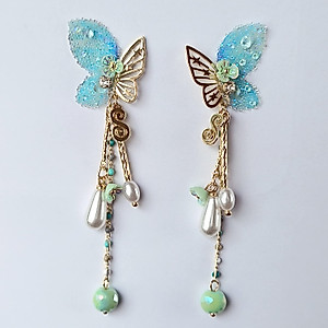 Earring S925 Silver Needle Pearl Long Tassel Earring Butterfly 2022 New