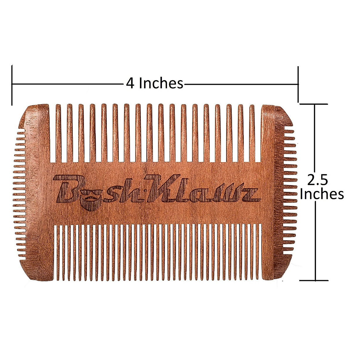 4Klawz Beard Comb - Pocket Comb for Men's Hair Beard Mustache and Sideburns with 4 Sides of Wide & Fine Teeth - Best Bearded Man Grooming Gift Special