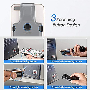 Upgraded Eyoyo QR Code Scanner Bluetooth Android Barcode Scanner, Portable Back Clip Wireless 1D 2D UPC ISBN Inventory Barcode Reader PDF417 Data Matrix Code Compatible with iPhone, Android Phone