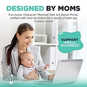 Silly Goose Gifts Character Themed Bathroom Wall Art Print Set - Even A Nightmare Will Brush Teeth Take A Bath Wash Hands- Funny Jack & Sally Bath Reminders Picture Decor