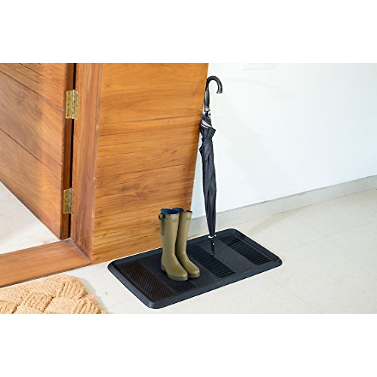 Iron Gate - Heavy Duty Big Foot Boot Tray Door Mat 16x32 - Indoor or Outdoor Use - Multi Purpose - 100% Rubber Construction - Entryway, Garage, Pets, Painting Projects, Clean Ups