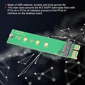 M.2 NGFF SSD to PCIe Express x1 Adapter Card, Supports PCIE x4 AHCI NVMe and PCIE x2 AHCI NVMe M.2 NGFF SSD, Desktop Solid State Drives