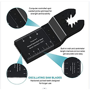 100 Pcs Oscillating Tool Blades, Professional Universal Oscillating Saw Blades, Wood Multitool Blades, Quick Release Durable Oscillating Tool, Oscillating Tool Blades Fit All Models(SH)