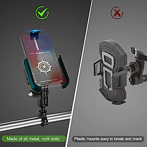 GUB Metal Motorcycle Phone Mount 360°Rotating All-Aluminum Alloy Bike Phone Mount, Universal Handlebar Bicycle Cell Phone Holder Suitable for iPhone 11 12 Pro Max Note20 and 4.7"- 6.8" Cellphone