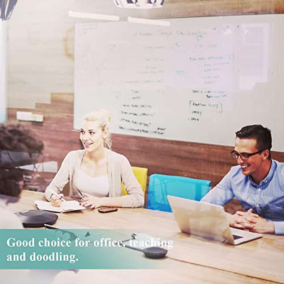 Warasee Magnetic Dry Erase Whiteboard Paper, 24" x 36" Self Adhesive Whiteboard for Wall, Easy to Write and Clean Dry Erase Board for Kids, Office, Home, with Marker, Magnetic Eraser and Magnets