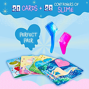 Magical Friends Valentines Slime Super Fun Pack, 28 Containers of Slime and Valentines Cards for Kids School Classroom Party Favors